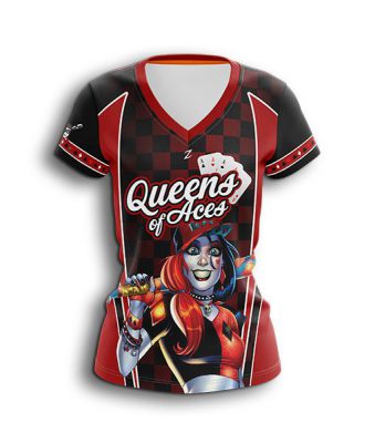 pink softball vneck jersey - full-dye custom softball uniform